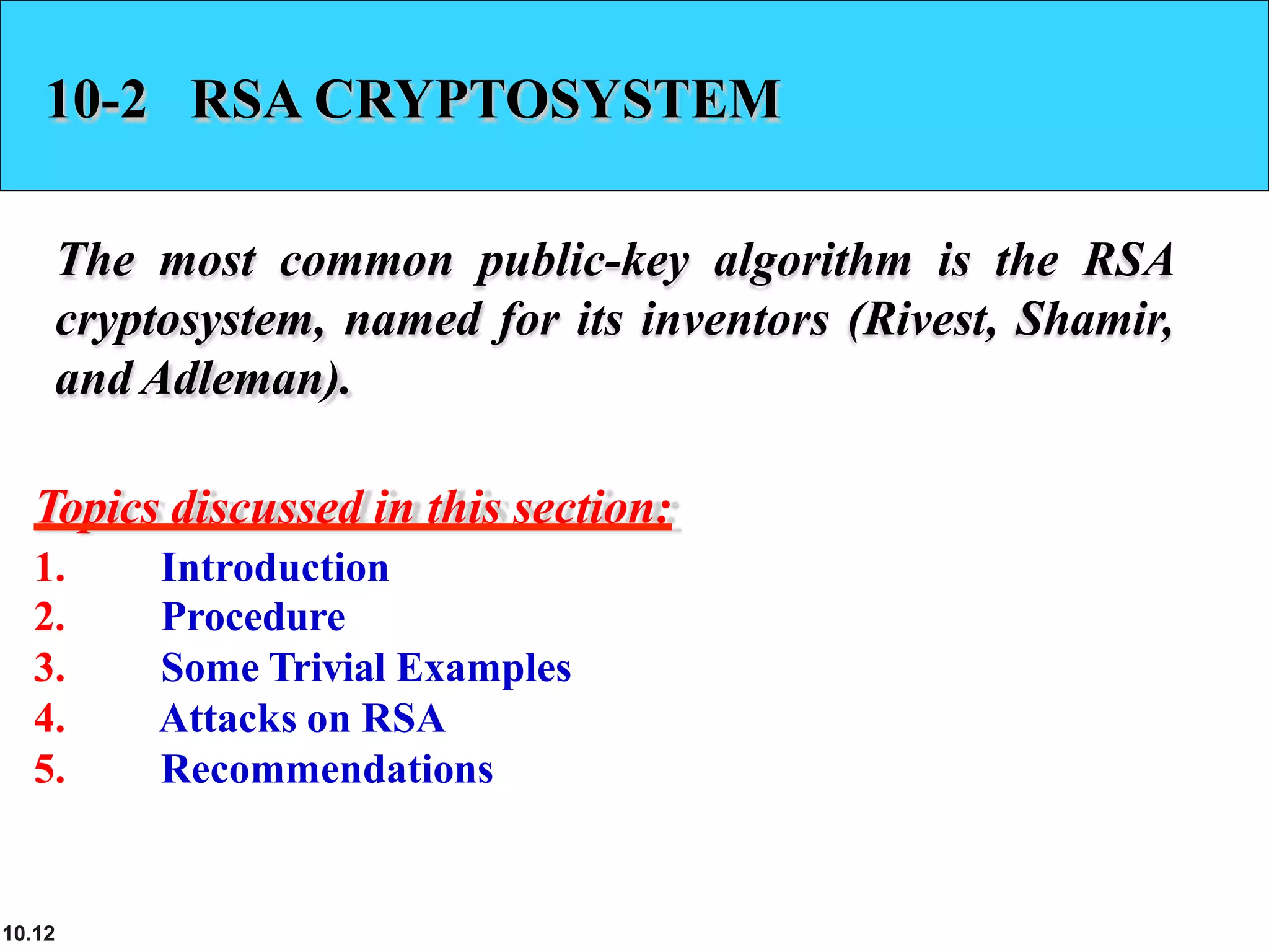 Asymmetric Cryptographypptx Information And Network Security Computing