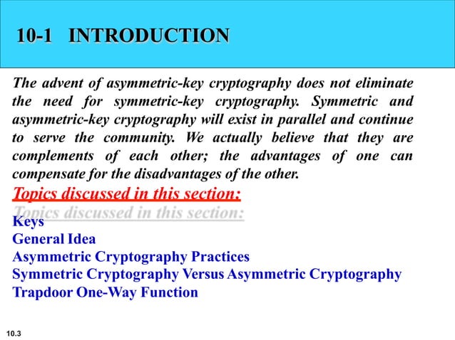 Asymmetric Cryptography.pptx | Information and Network Security | Computing