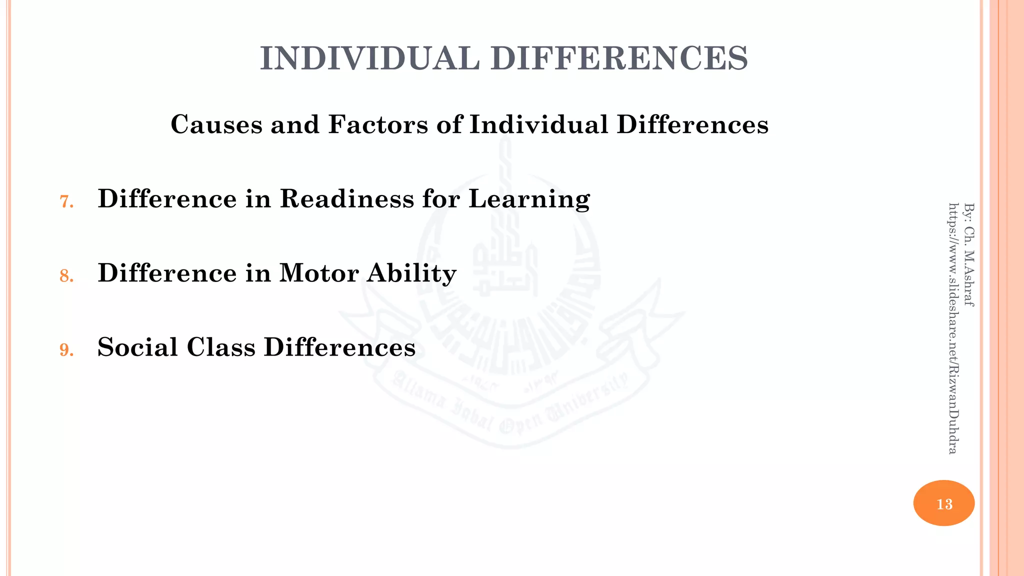 INDIVIDUAL DIFFERENCES | PDF