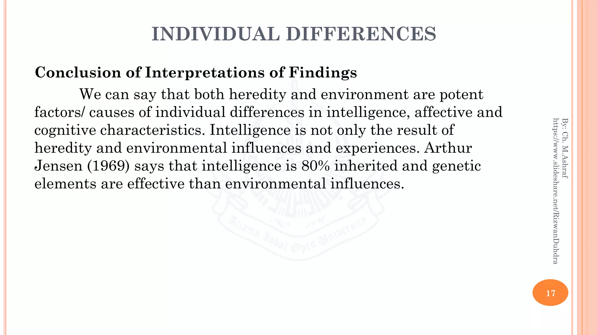 INDIVIDUAL DIFFERENCES | PDF