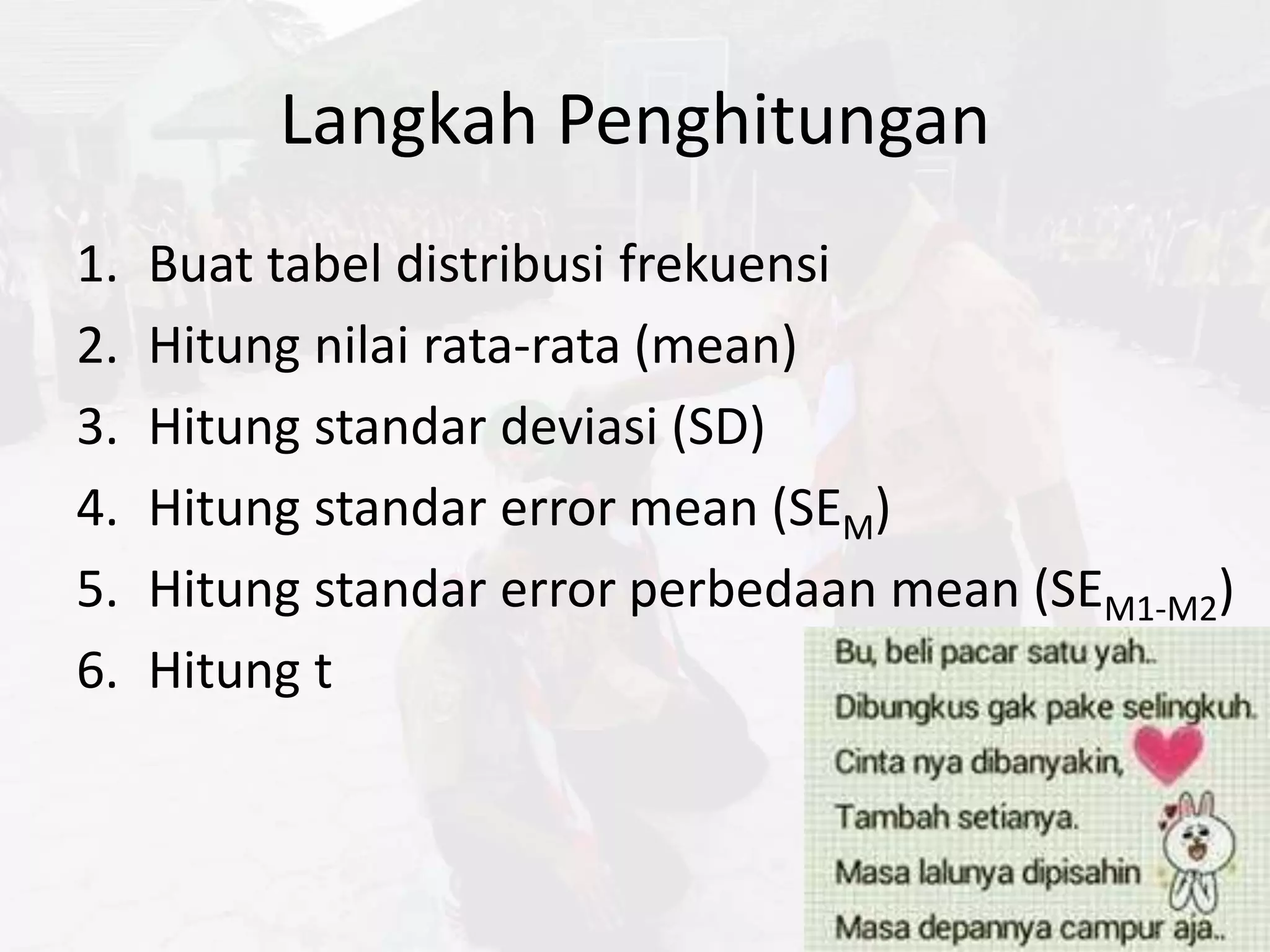 teknik analisis komparasi sampel besar | PPTX