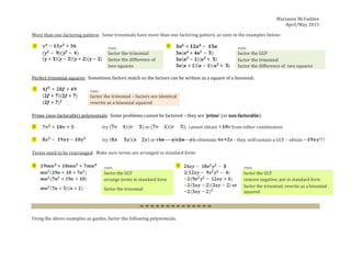 trinomials factoring | PPT