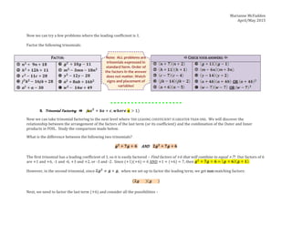 trinomials factoring | PDF