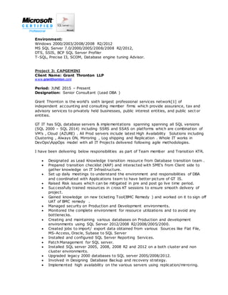 Resume-pradeep SQL DBA | DOCX