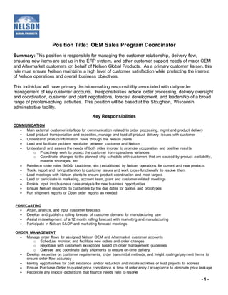 OEM Sales Program Coordinator | DOCX