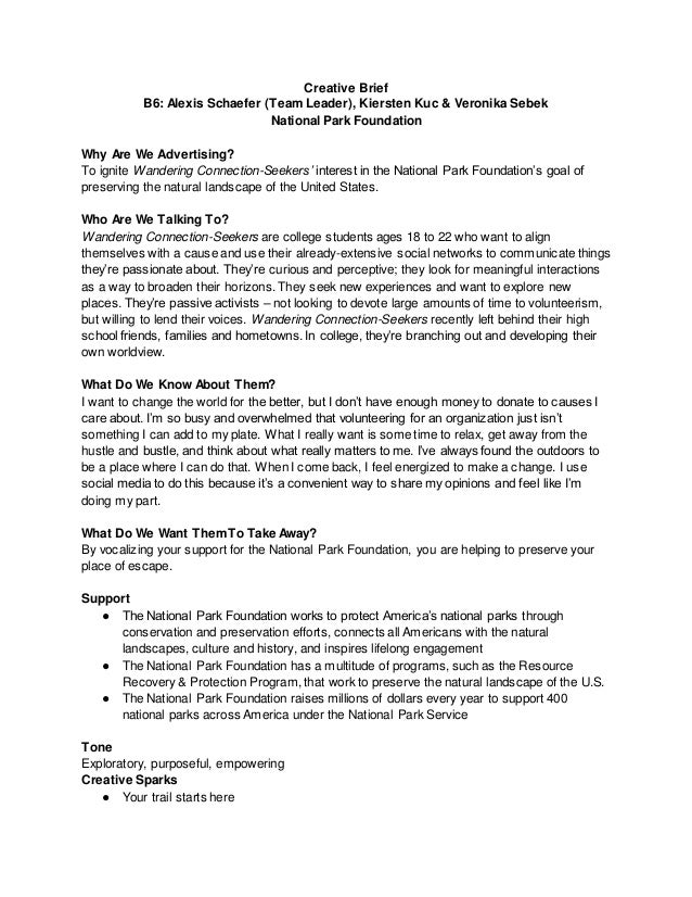 National Park Foundation Creative Brief & Analysis