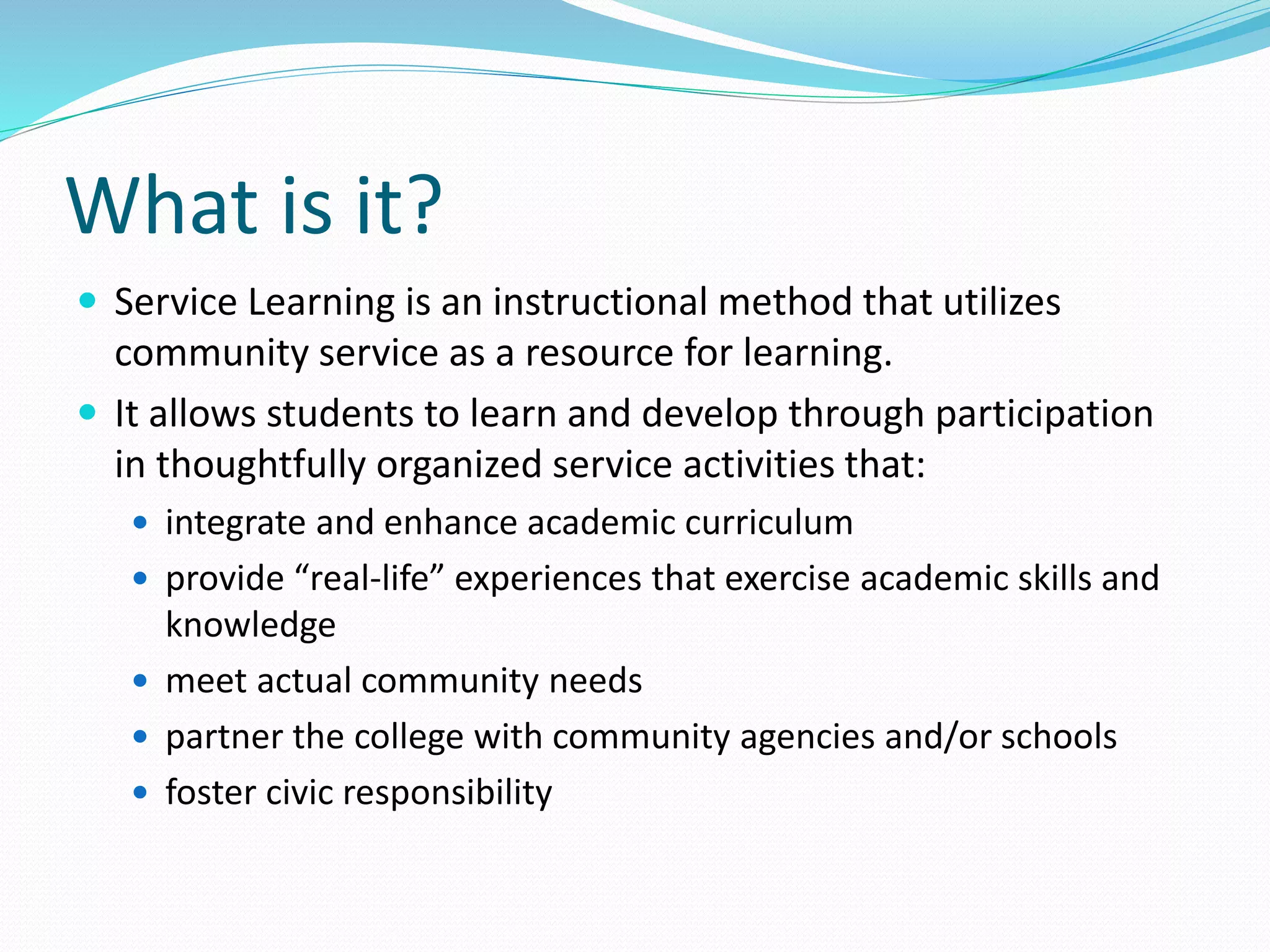 Service Learning Power Point | PPTX