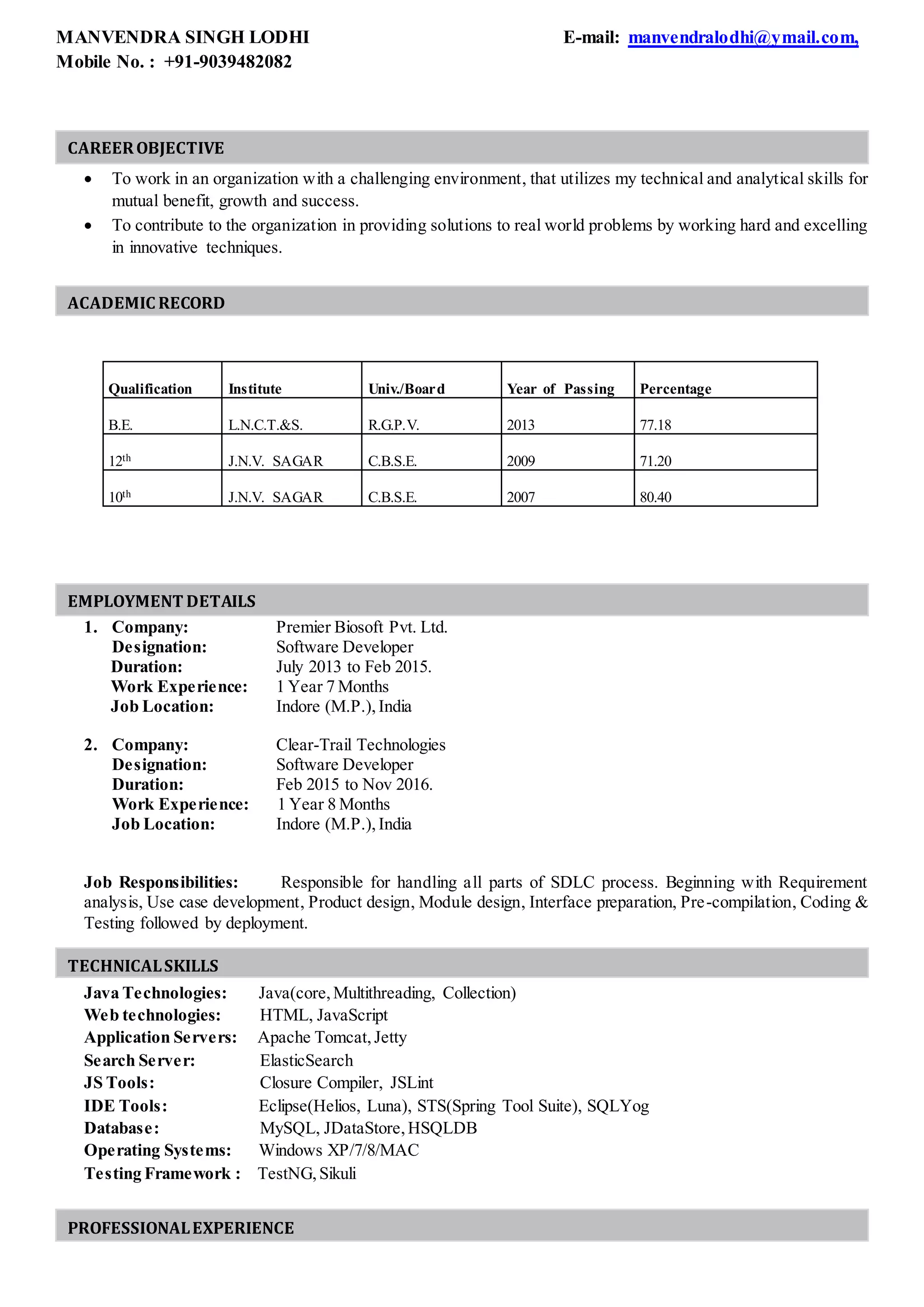 Resume_Manvendra_1 | DOCX