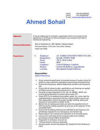 Ahmed CV (1) (1) | DOC