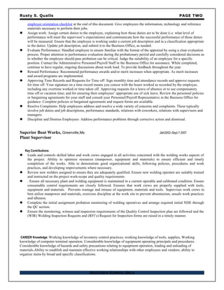 Rusty'sResume | DOC | Resume Writing and Advice | Job Search