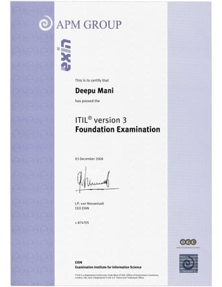 ITIL Certification | PDF