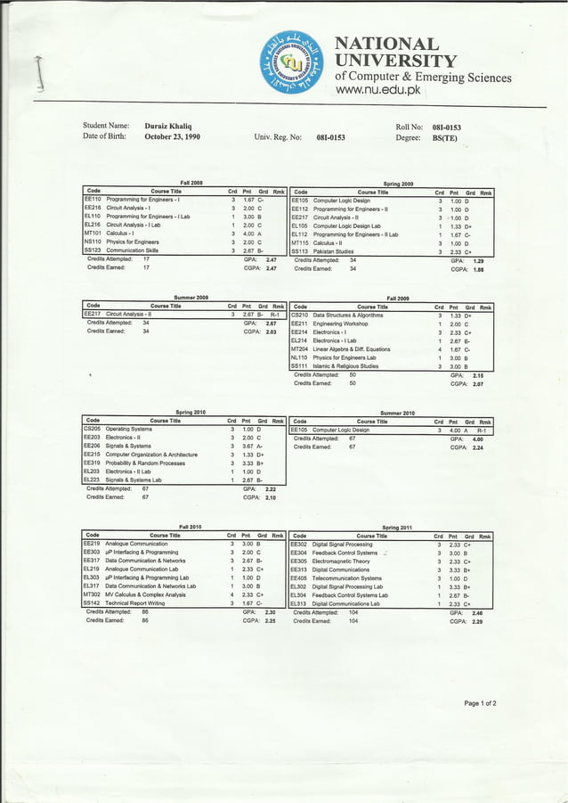 Bsc_transcript | PDF