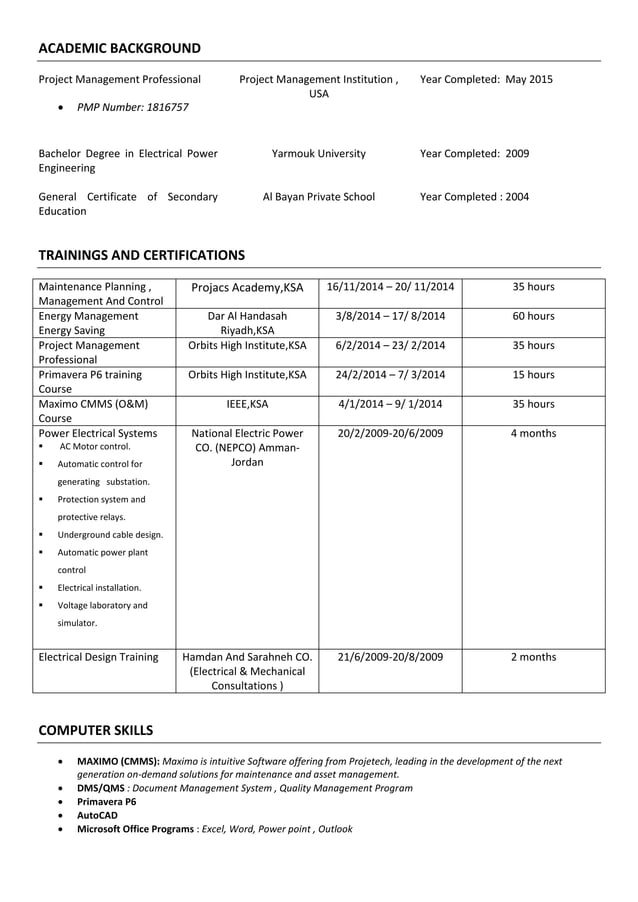 AMER M.KAMAL ABBAS (Project Engineering) | PDF | Civil Engineering ...