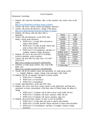 Dawn Chastain cld lesson plan | DOCX | Physics | Science