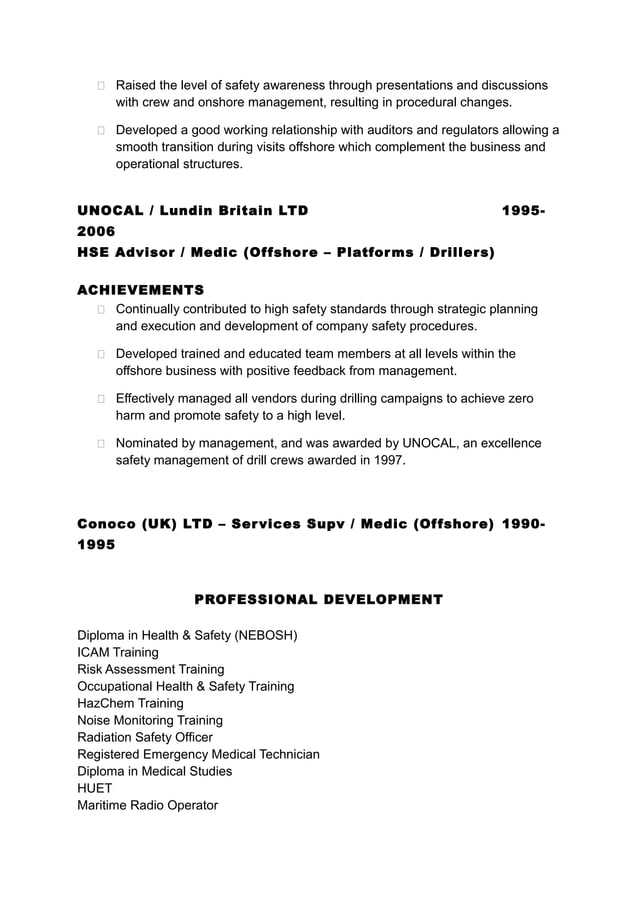 Tony Barlow New Resume 2015 | RTF