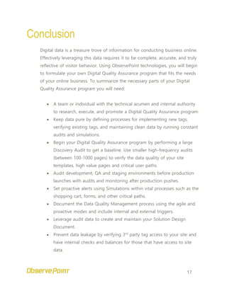 ObservePoint Best Practices | PDF