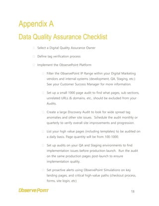 ObservePoint Best Practices | PDF