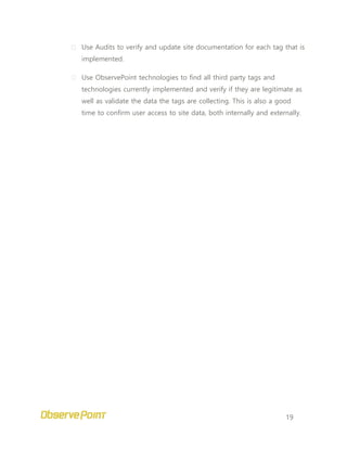 ObservePoint Best Practices | PDF