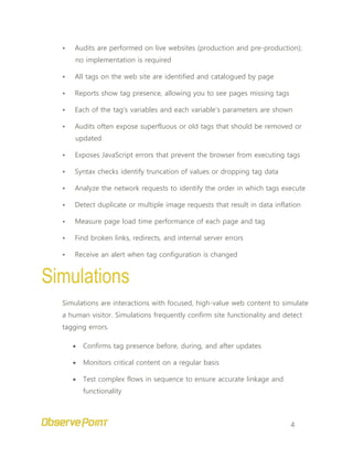 ObservePoint Best Practices | PDF