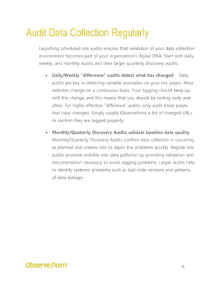 ObservePoint Best Practices | PDF