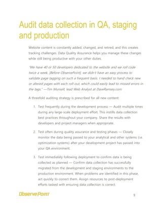 ObservePoint Best Practices | PDF