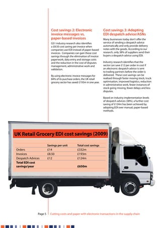 EDI Cost Savings Report GS1Cranfield | PDF