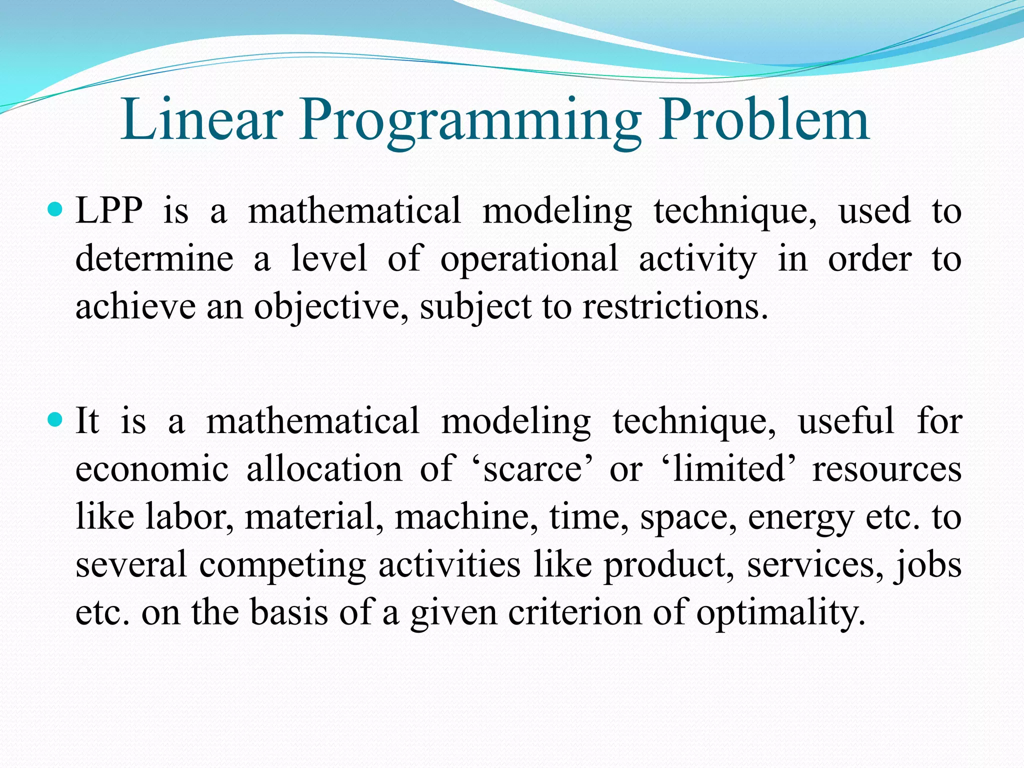 7b3ba module ii lpp_part i- formulation (a) | PDF | Business | Business and Finance