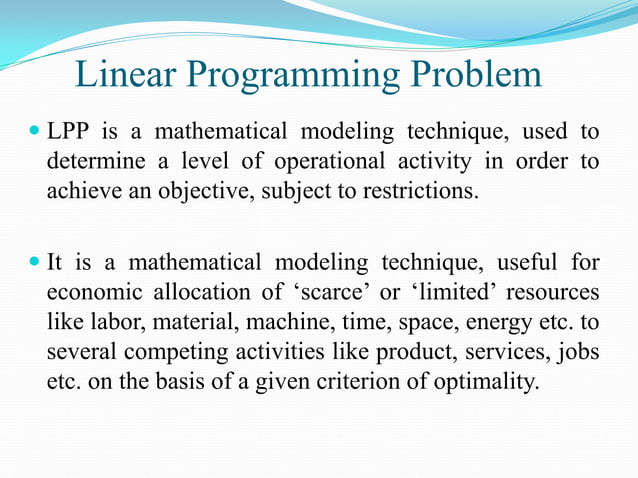 7b3ba module ii lpp_part i- formulation (a) | PDF | Business | Business and Finance