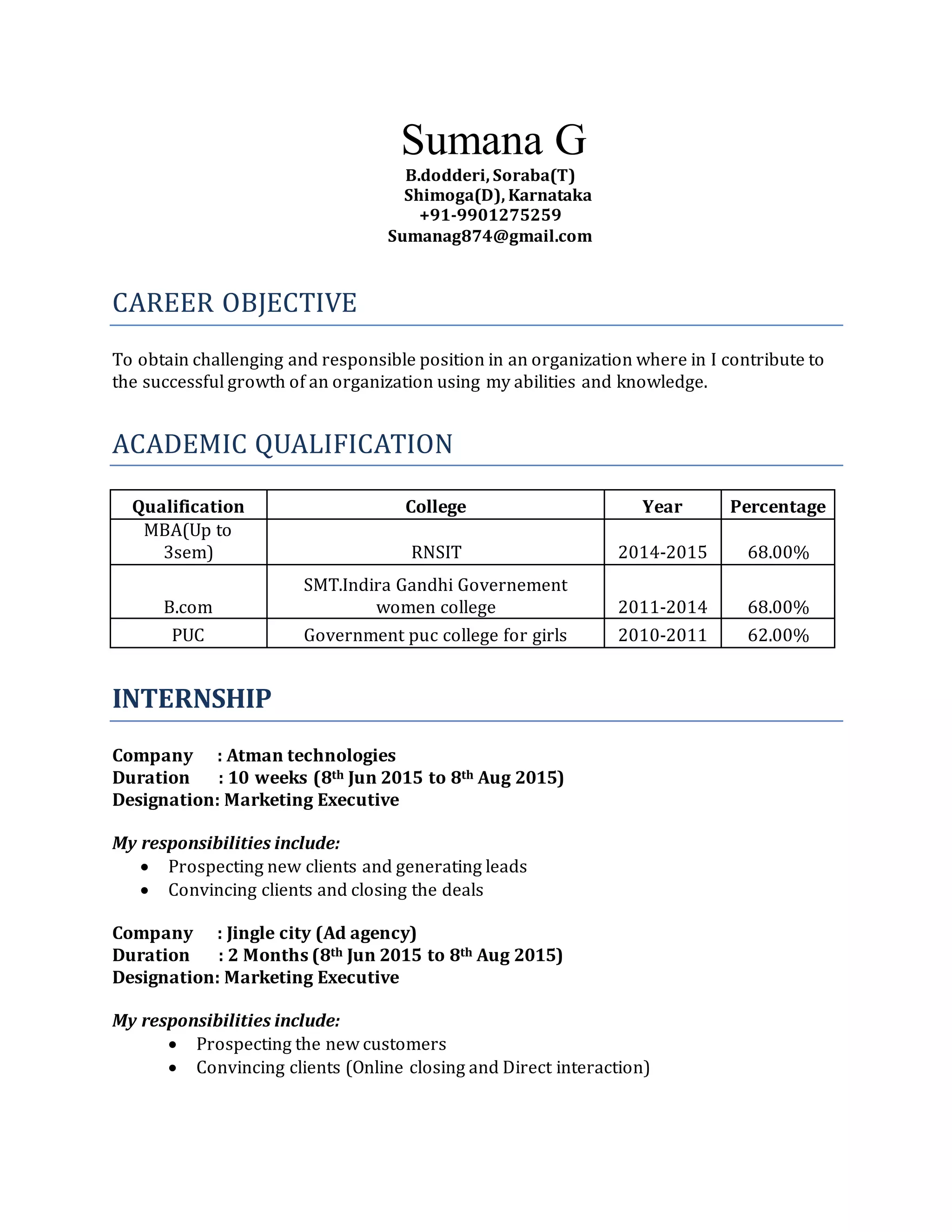sumana resume 16 june | DOCX