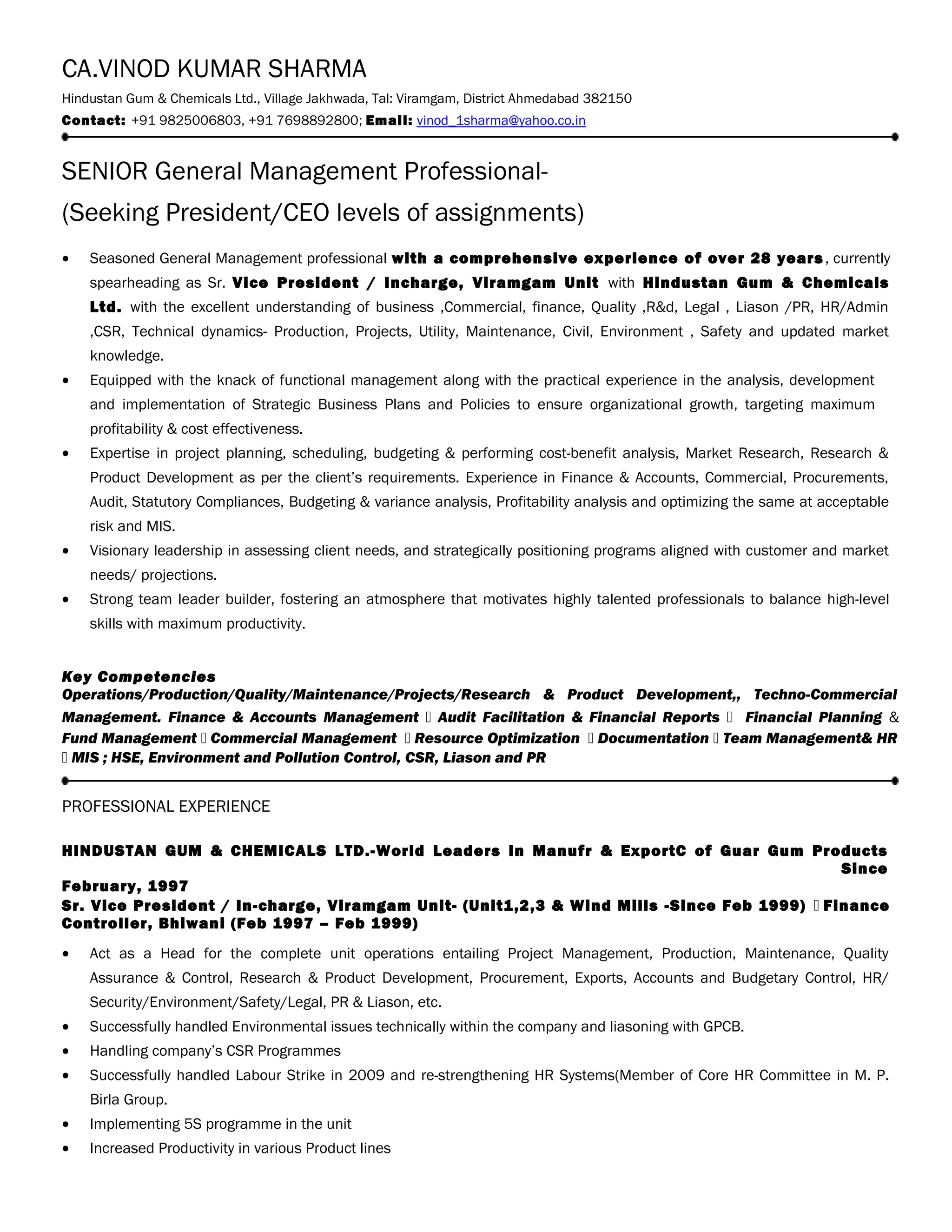 Resume vinod May2016 | DOC