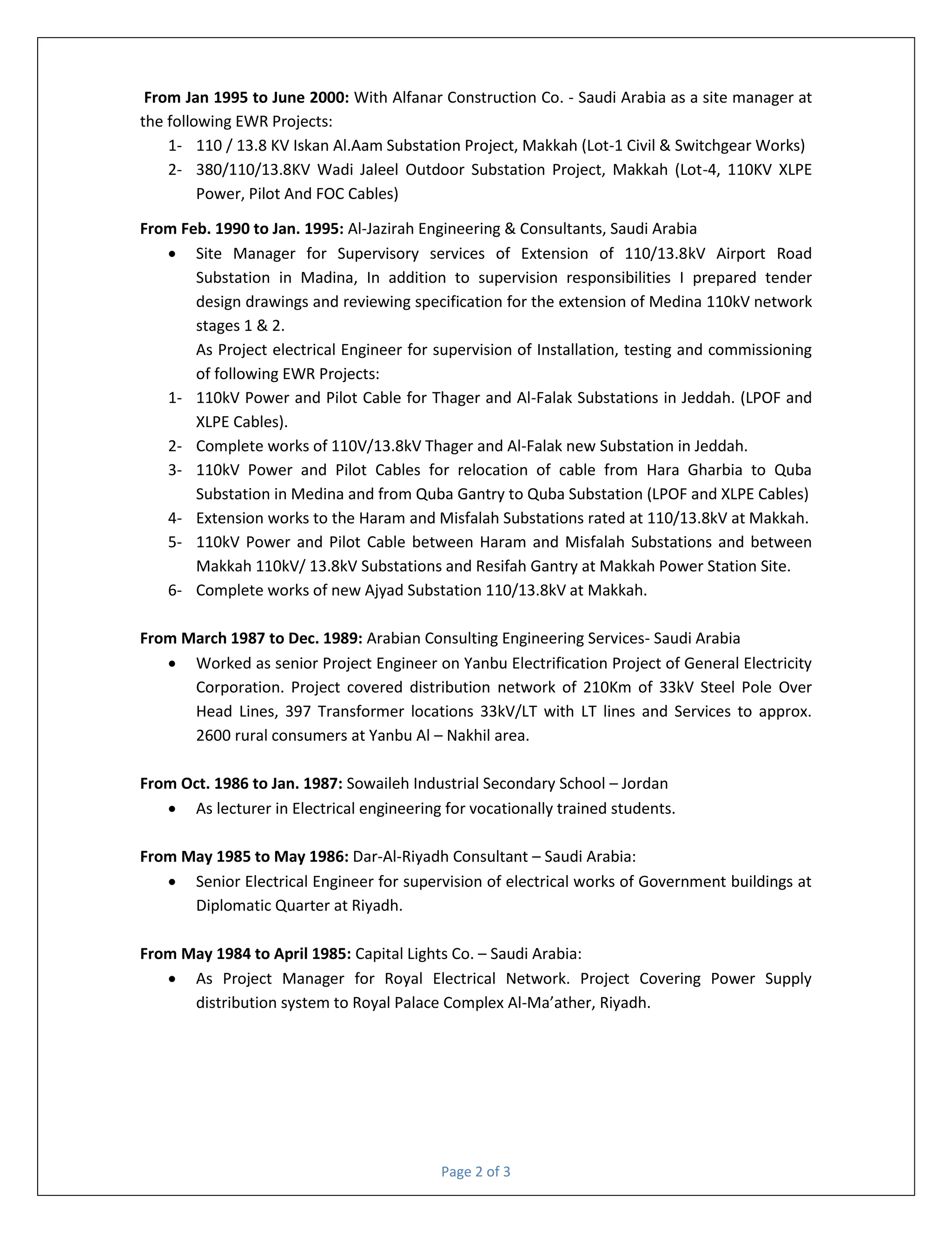 Eng.Jalal AlAsfar CV | PDF | Civil Engineering Industry | Industries