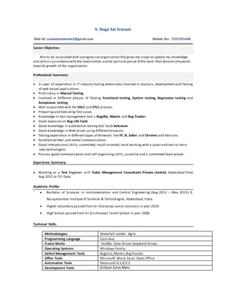 Sravani_Technical Testing Resume | DOCX
