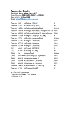 GCSE results | PDF