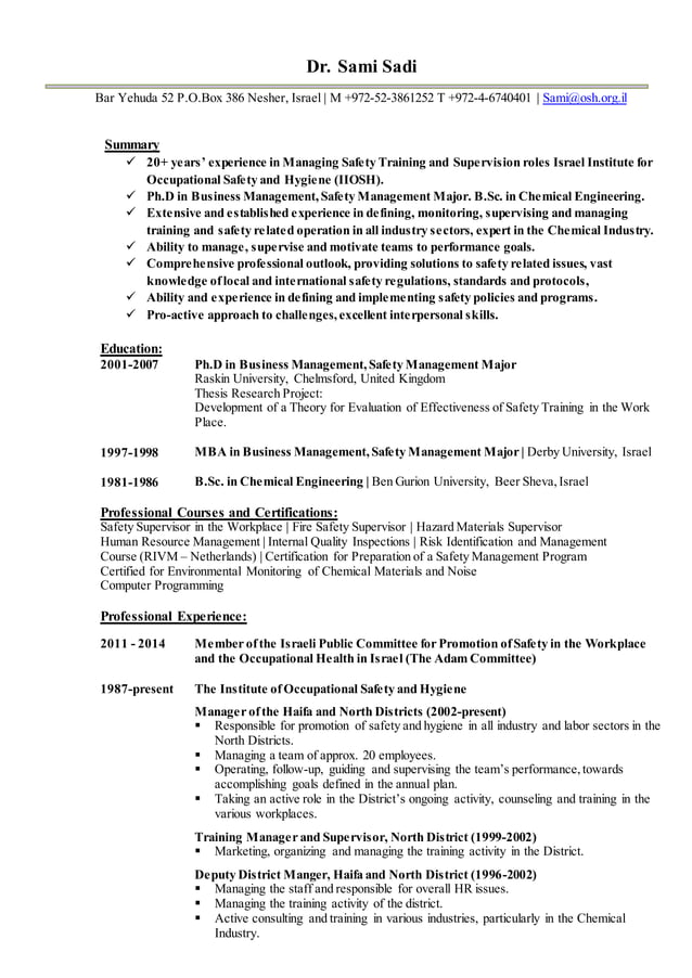 CV Dr Saadi Sami | PDF