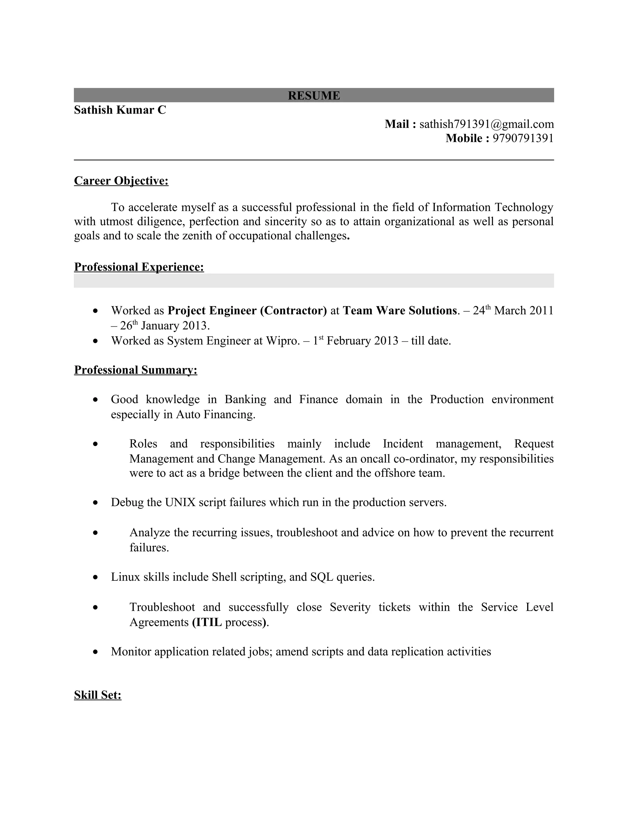 Resume_Sathish | PDF