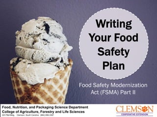 Writing Your Food Safety Plan- NICRA | PPT