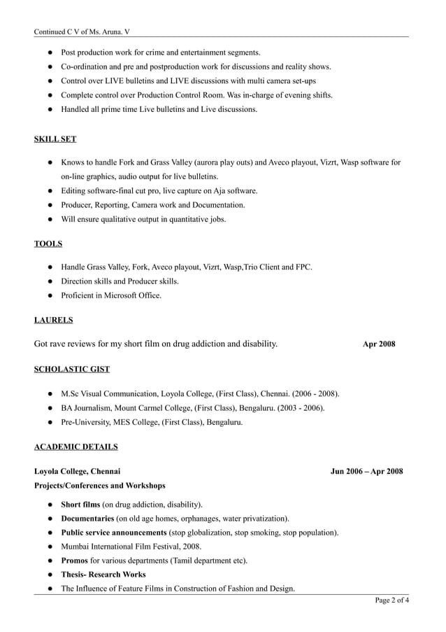 Aruna resume final | PDF