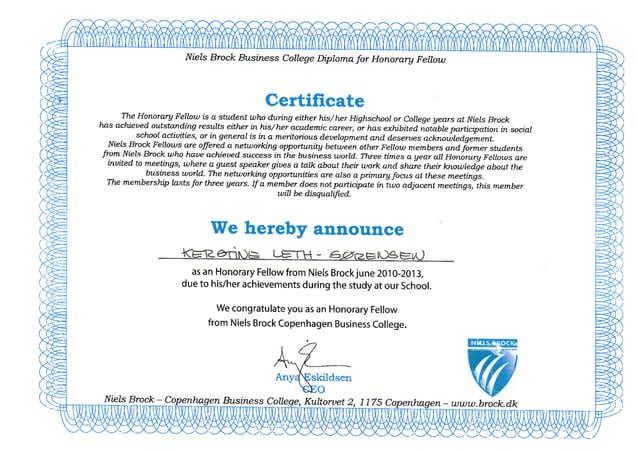 Diploma for Honorary Fellow | PDF