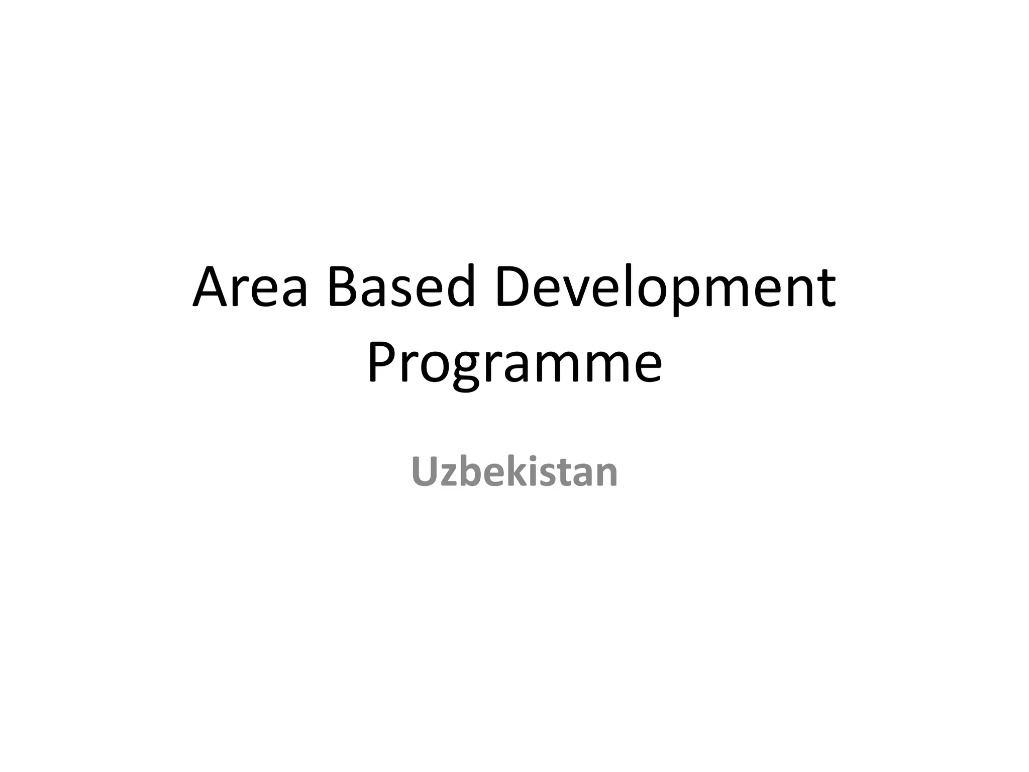 Area Based Development Programme | PPT
