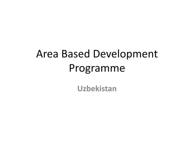 Area Based Development Programme | PPT