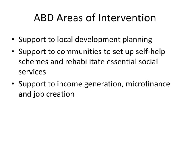 Area Based Development Programme | PPT