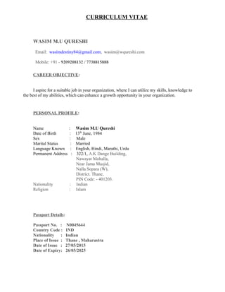 wasim resume | PDF
