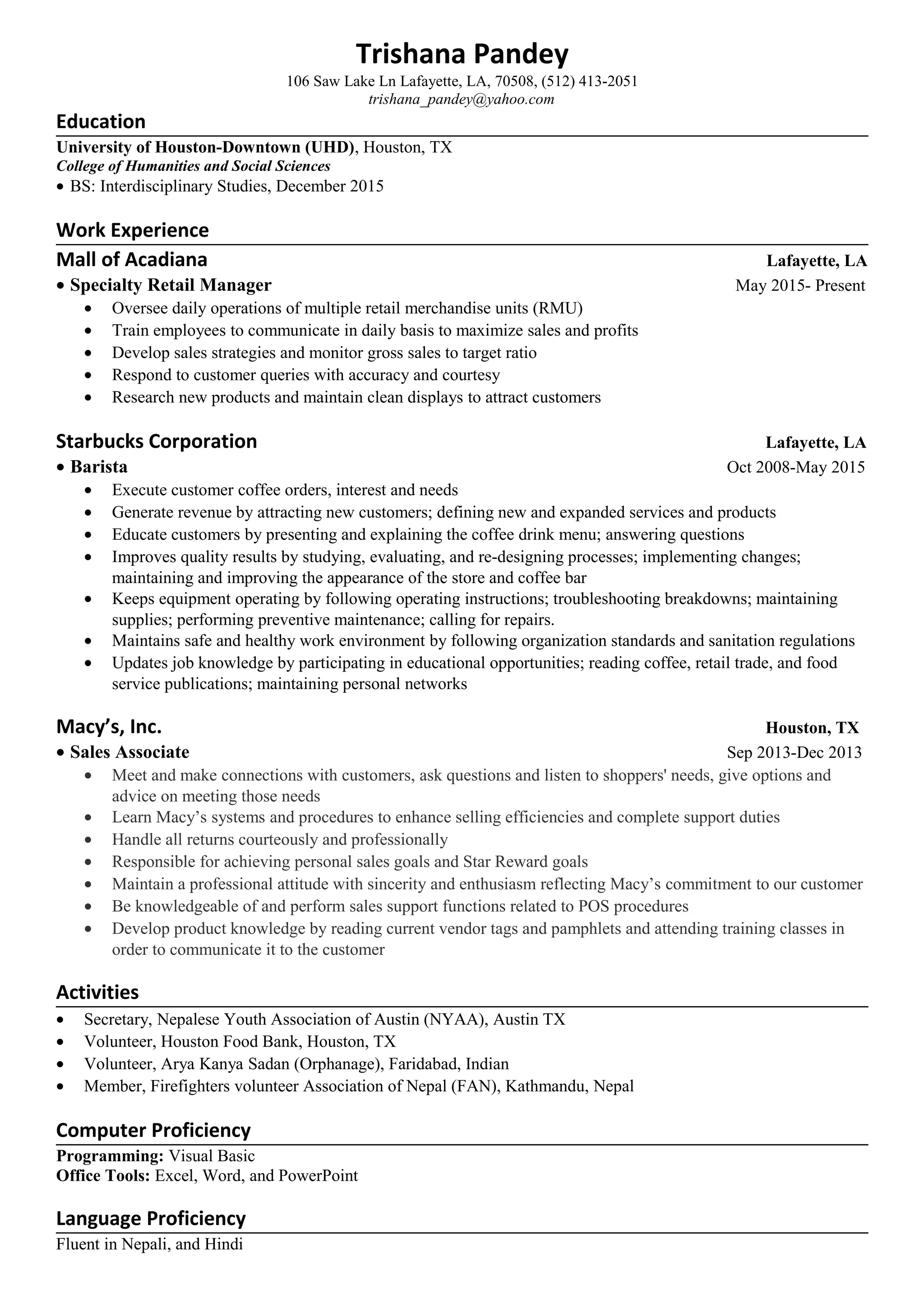 Resume,Trishana pandey | PDF