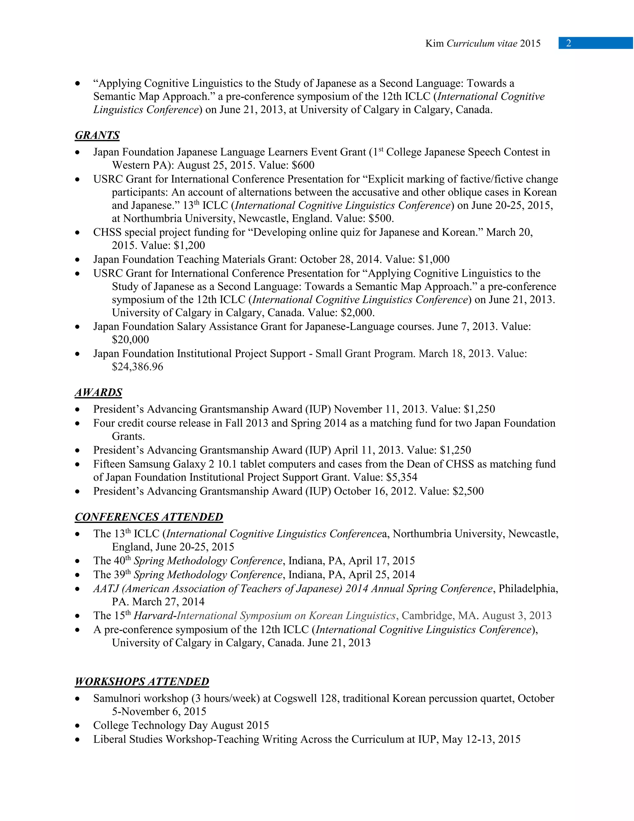 KIM Curriculum vitae 2015 | PDF