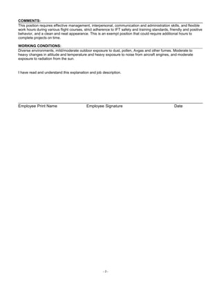 Asst Chief Flight Instructor - Job description | DOC