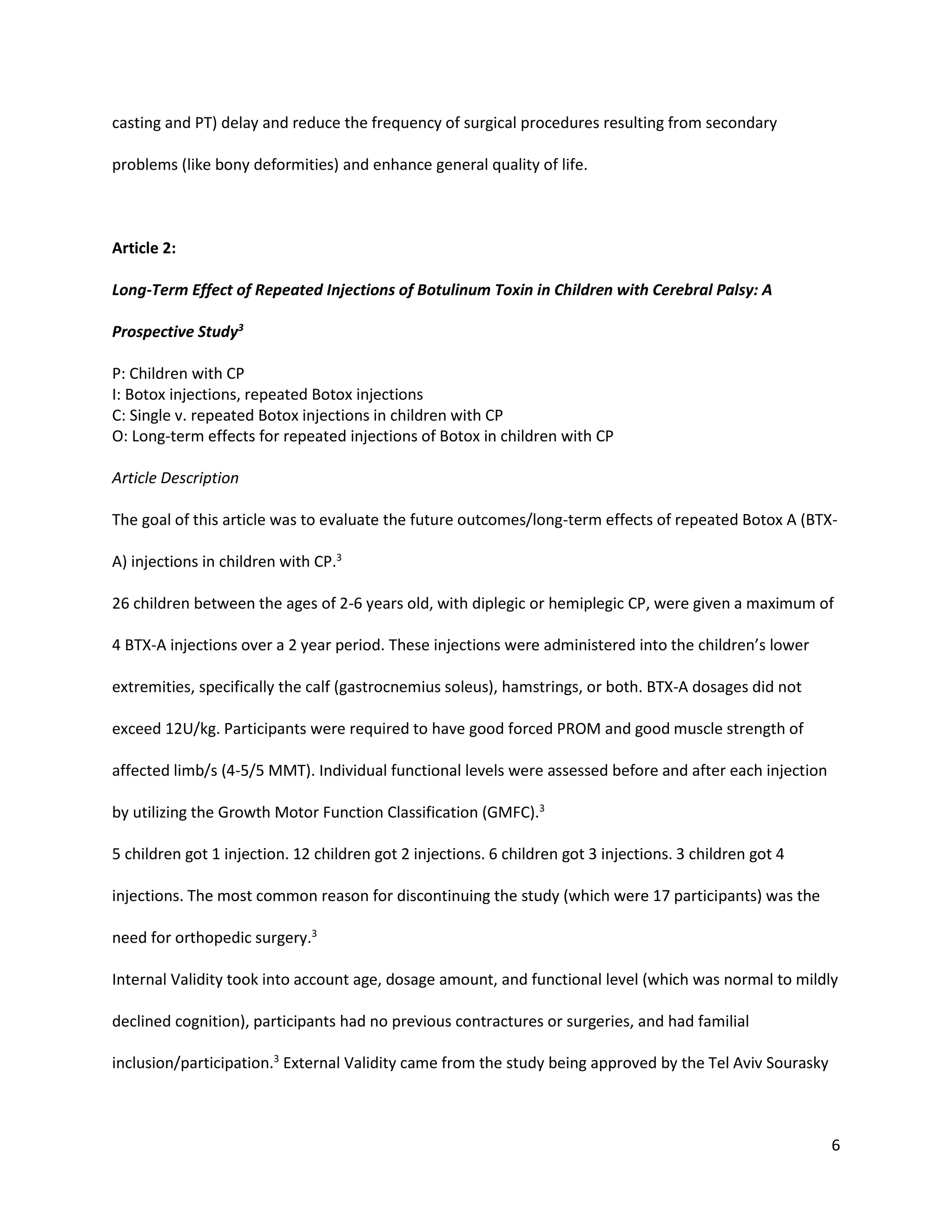 Benefits of Botox for Cerebral Palsy Patients | PDF
