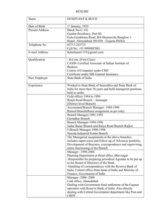 DKB-resume | DOC | Business Banking & Finance | Business