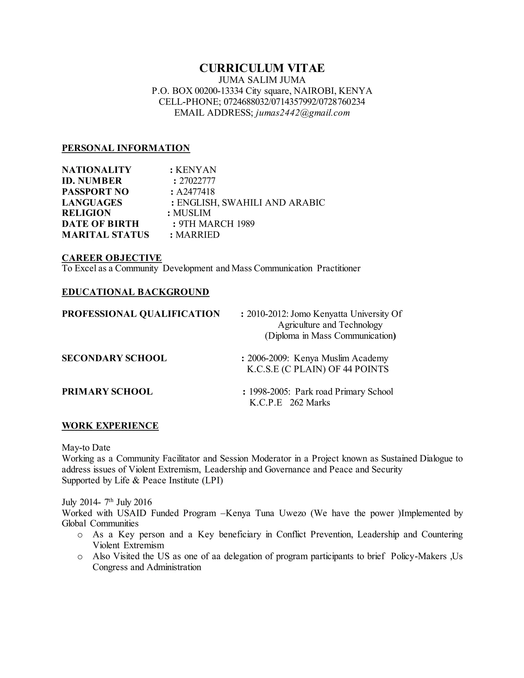 RESUME SALIM 2016 | DOCX