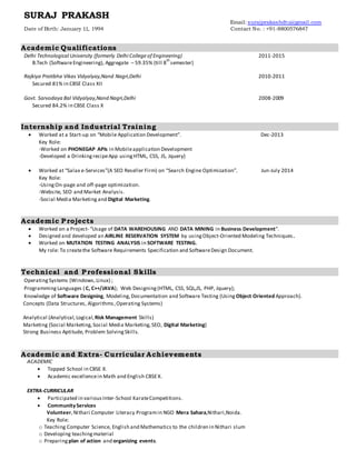 SUraj_CV1 | DOCX | Computing | Technology & Computing