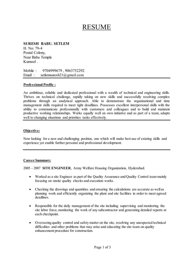 RESUME suresh | PDF